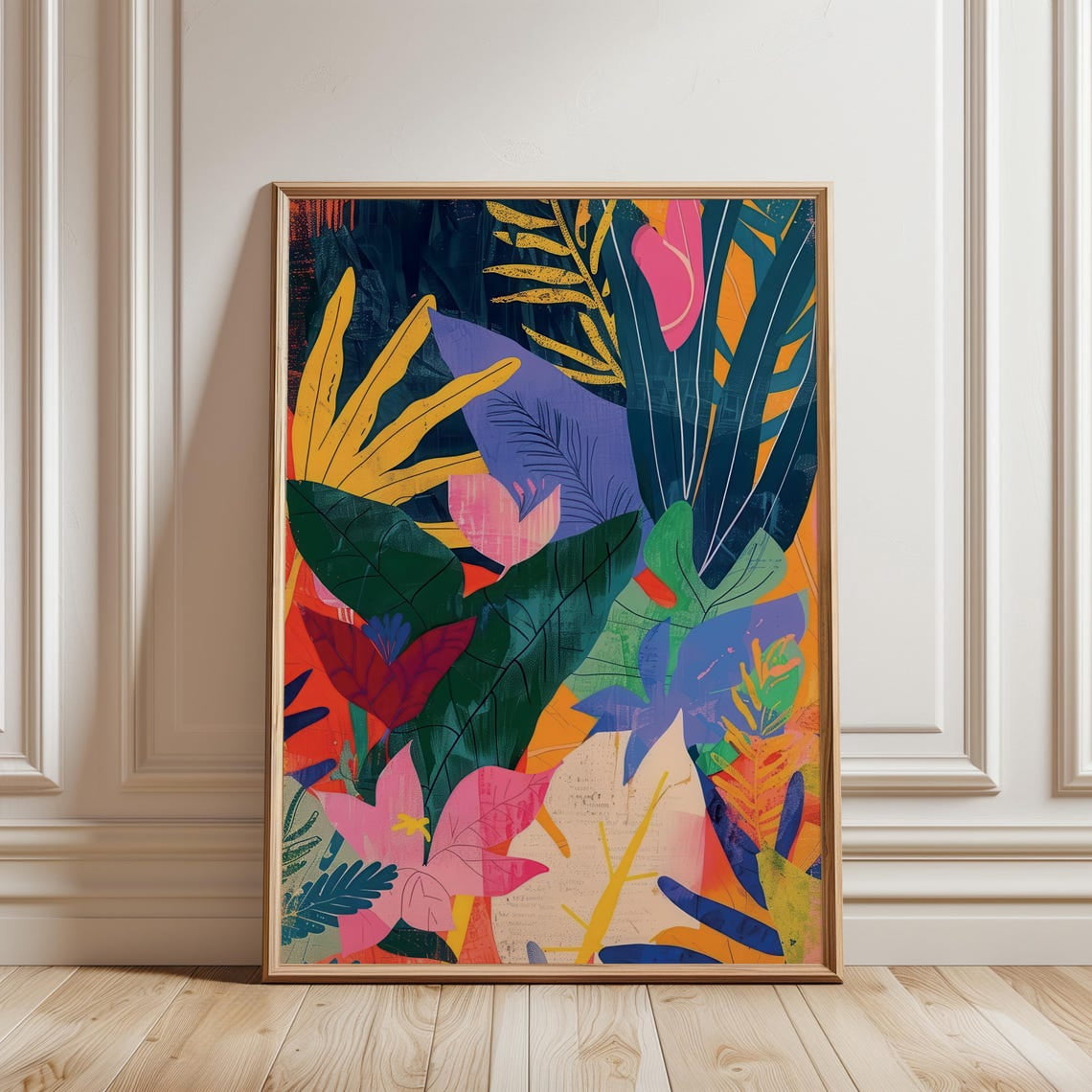Abstract Botanical Tropical Leaf Modern, Stretched Canvas - Walmart.com