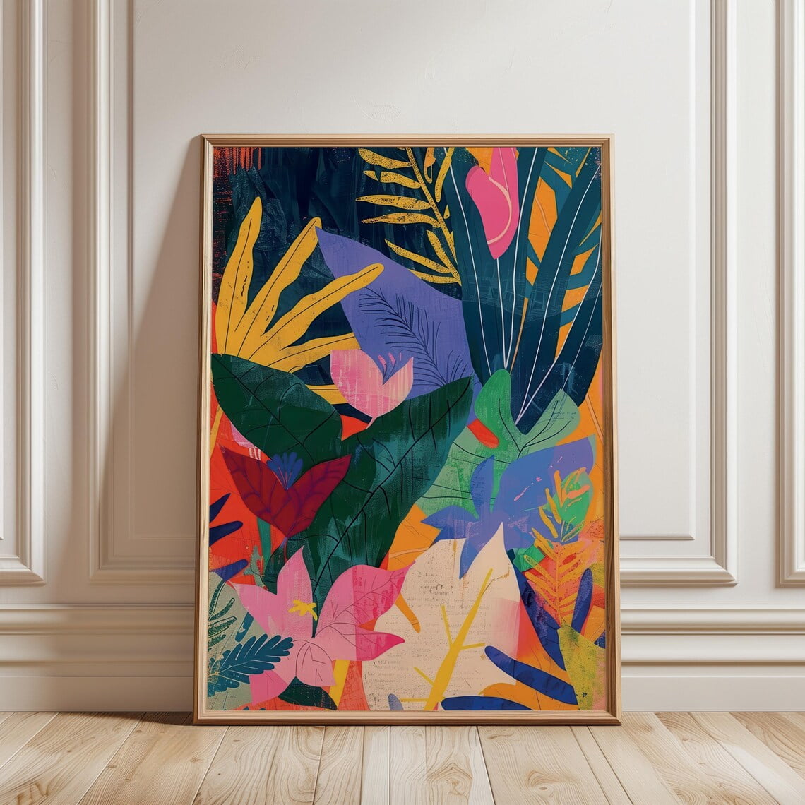 Abstract Botanical Tropical Leaf Modern, Unframed Canvas - Walmart.com