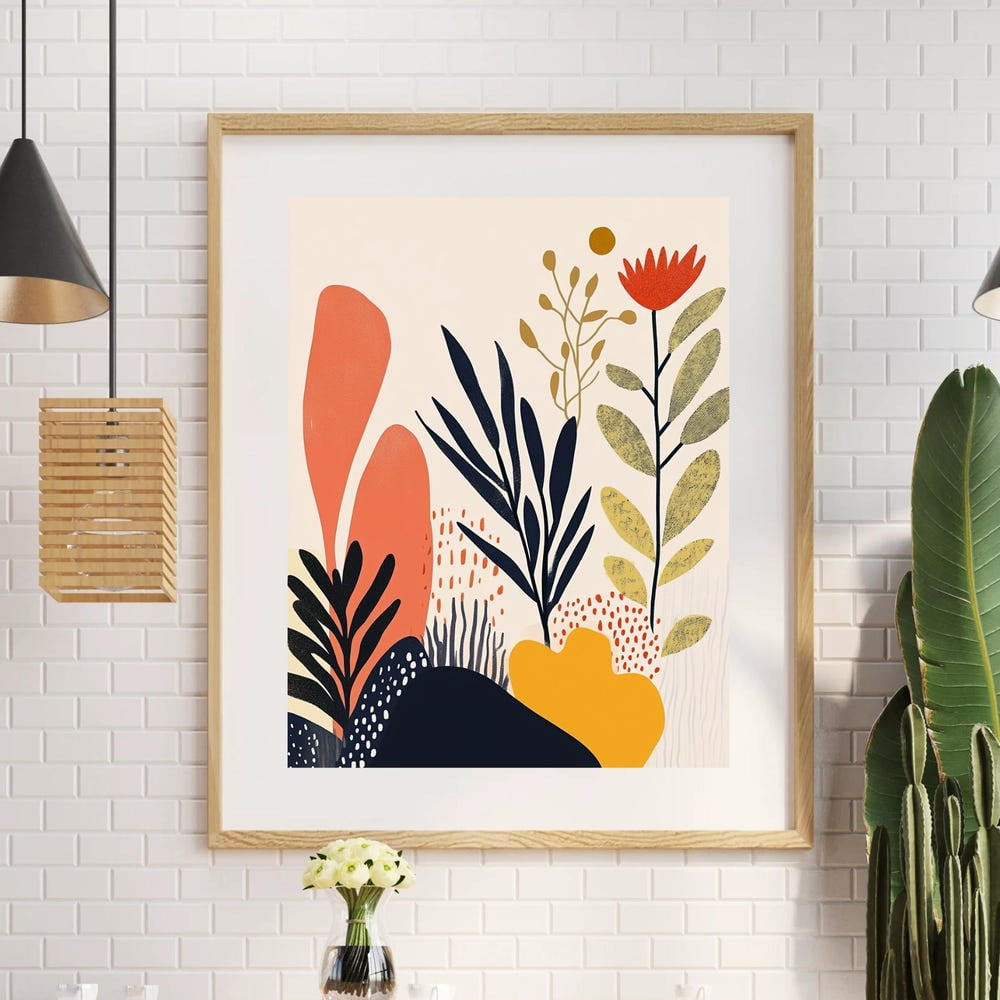Abstract Botanical Wall Art, Modern Nature-Inspired Print Poster ...