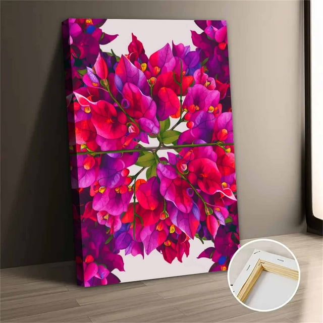 Abstract Bougainvillea Flowers Canvas Wall Art Print For Home Decor ...