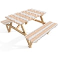 Abstract Branch Picnic Table Cover with Bench Covers Gray and Orange ...