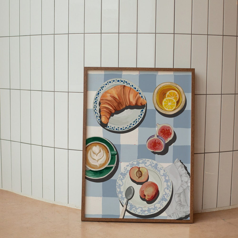 Abstract Breakfast Printable Poster Food Print French Riviera Decor ...