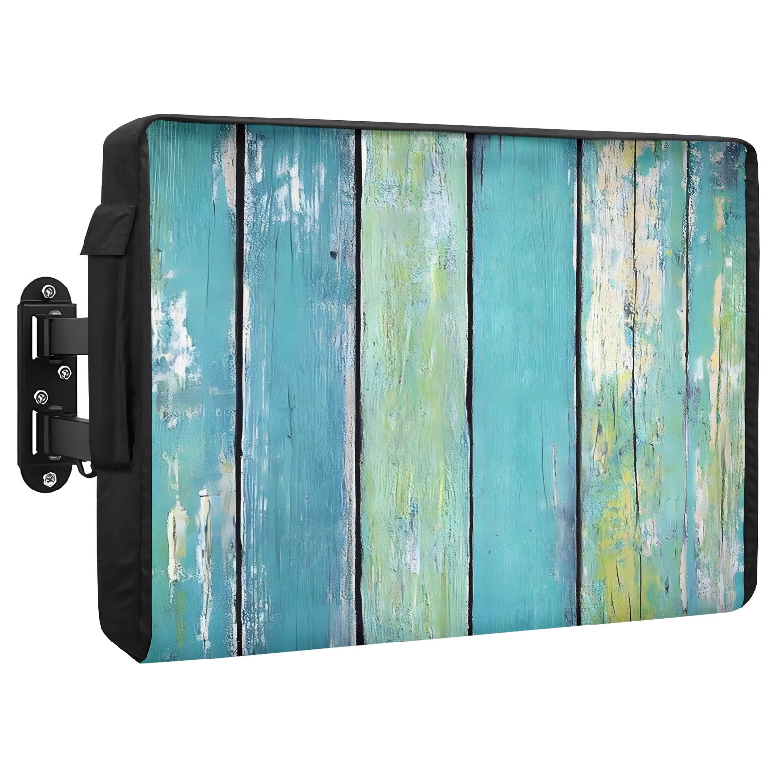 Abstract Broad Outdoor TV Cover 52 to 55 Inch Vintage Blue Wood Grain ...