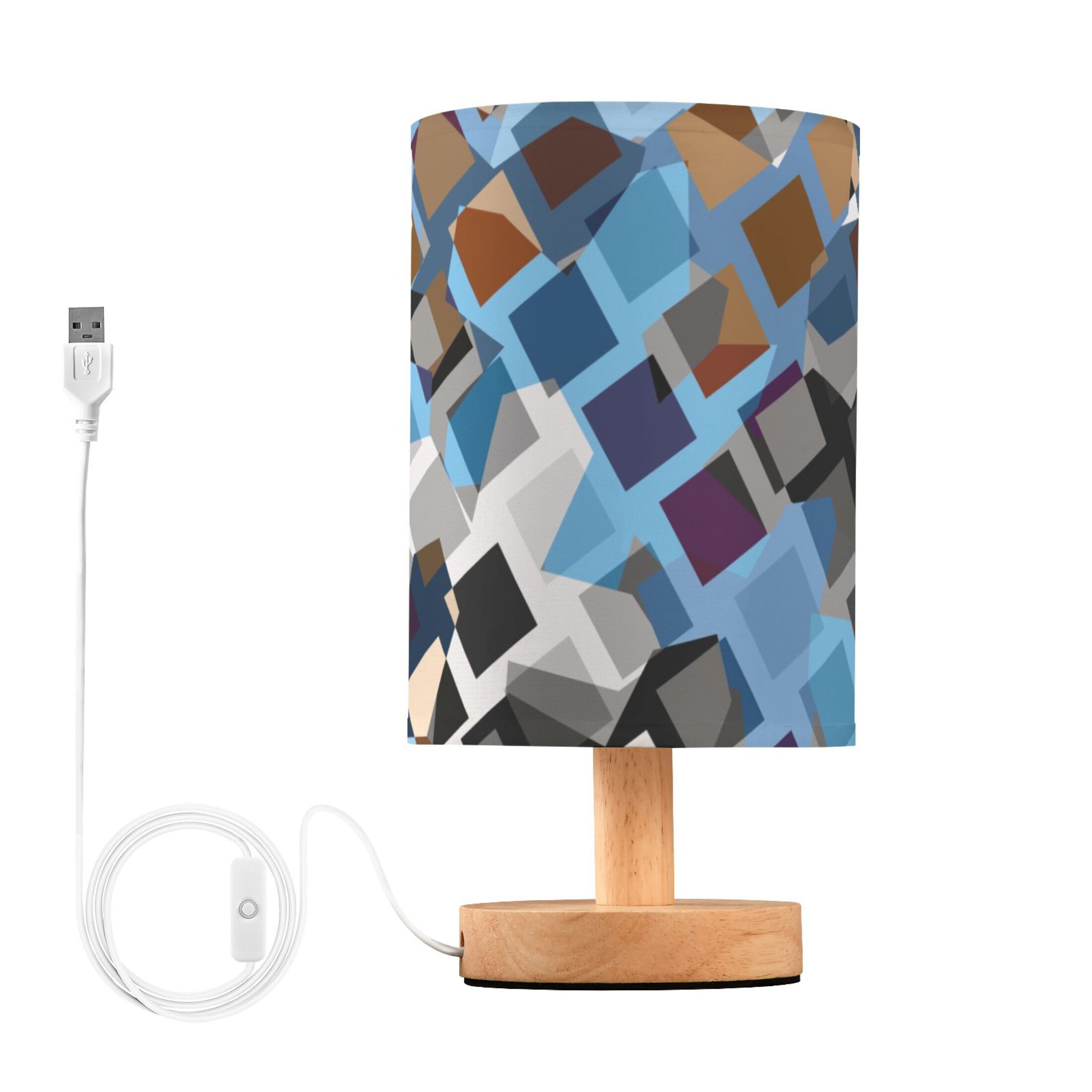 Abstract Broken Glass Bedside Table Lamp LED Warm Lights with USB ...