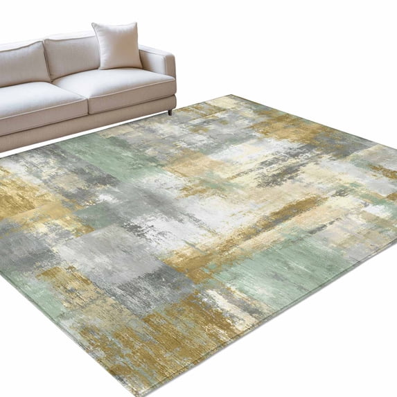 Abstract Brown Beige Art Area Rugs 5x7ft Vintage Mottled Texture ...