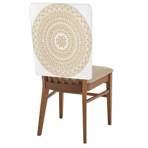Abstract Brown Geometric Chair Back Covers Set of 4, Bohemian Style ...
