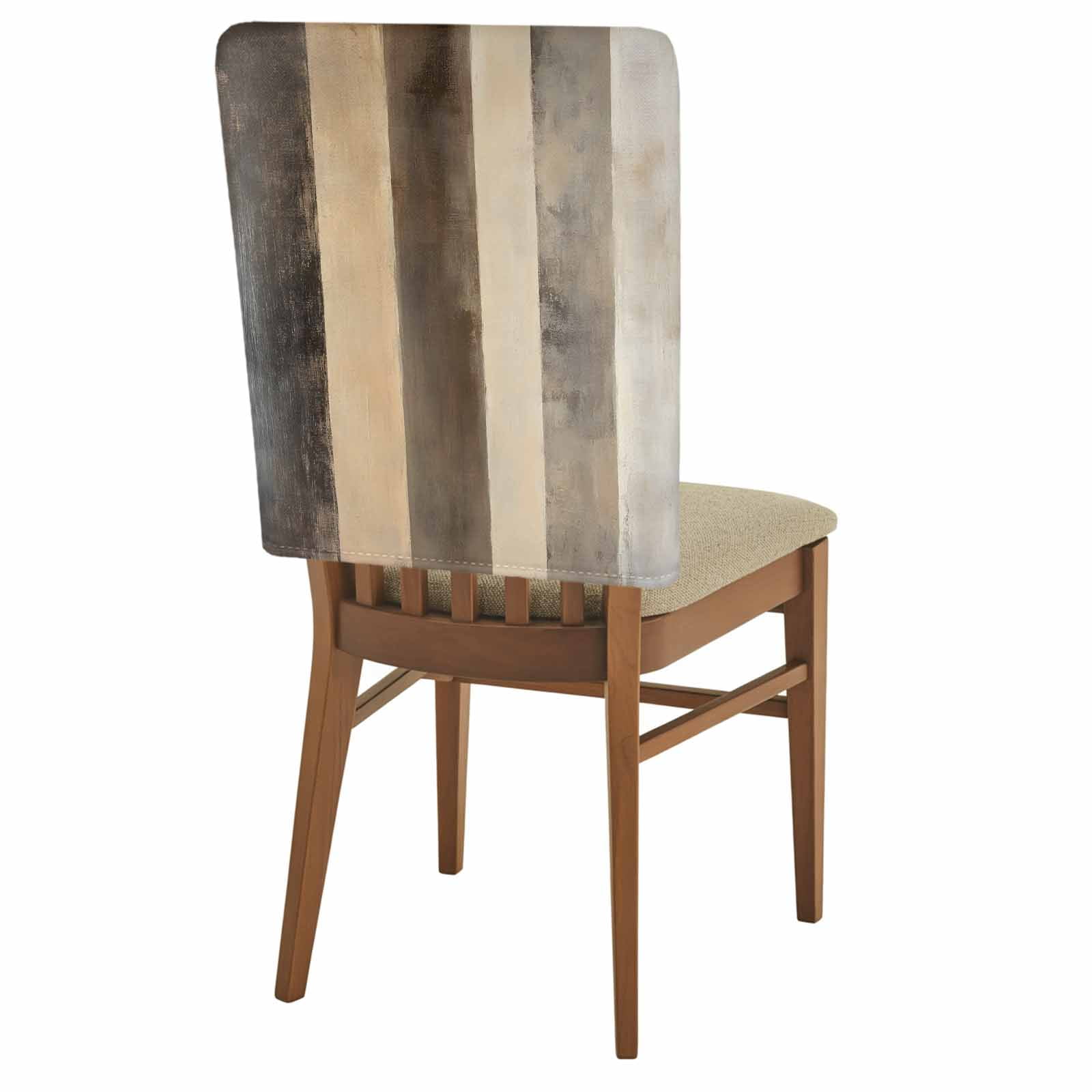 Abstract Brown Gray Stripes Chair Back Covers Set of 1, Modern Art ...