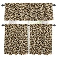 Abstract Brown Leopard Print Kitchen Curtains Valance and Tier Set ...