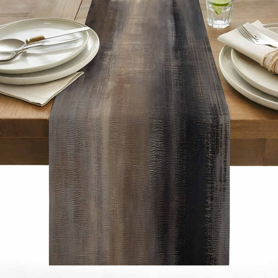 Abstract Brown Mottled Paint Table Runner 13x120 inch Retro Brown ...