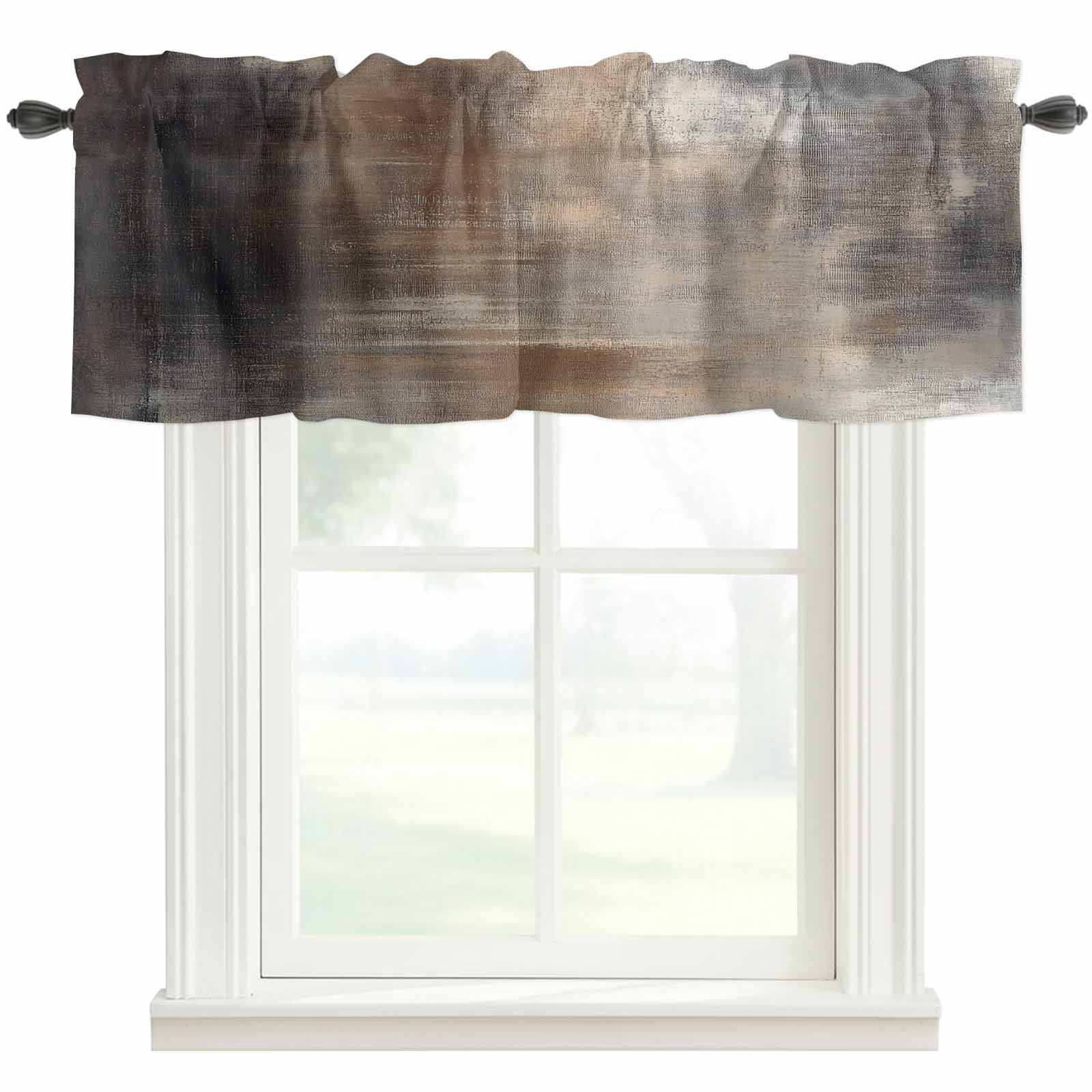 Abstract Brown Mottled Paint Valances for Windows Retro Beige Gradient ...
