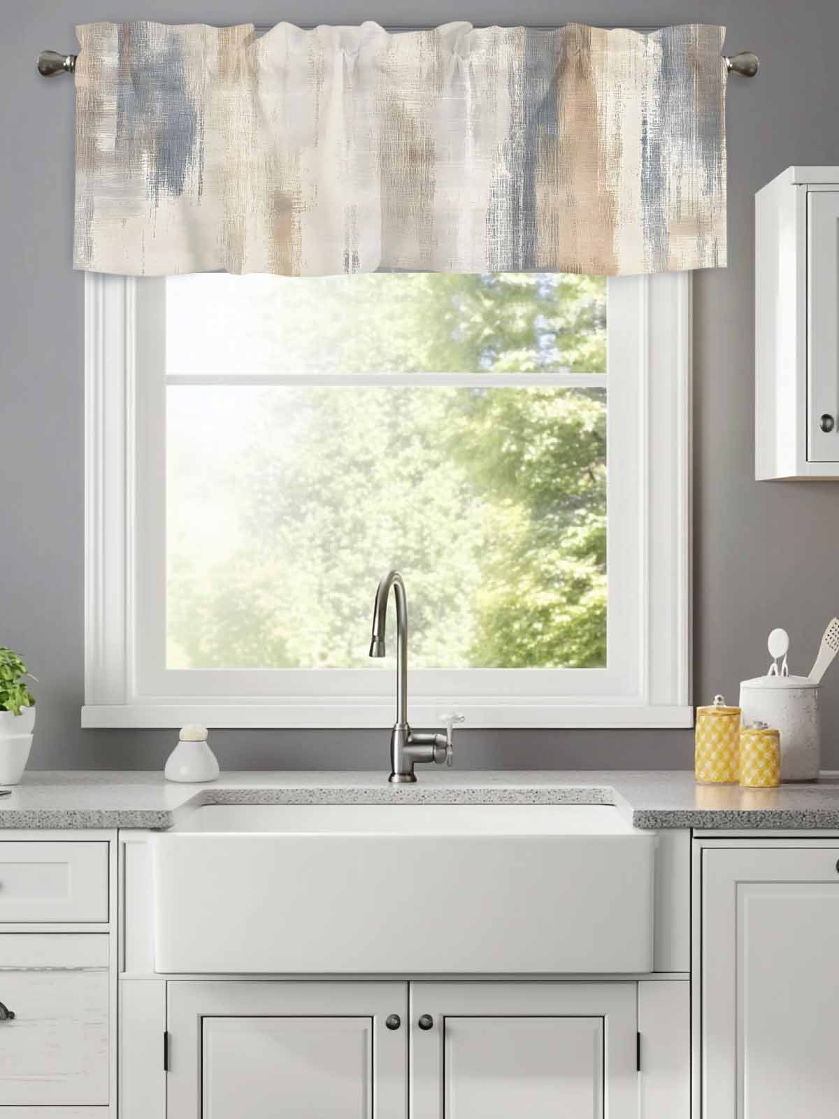 Abstract Brown Mottled on Retro Valances for Windows,Rod Pocket Valance ...