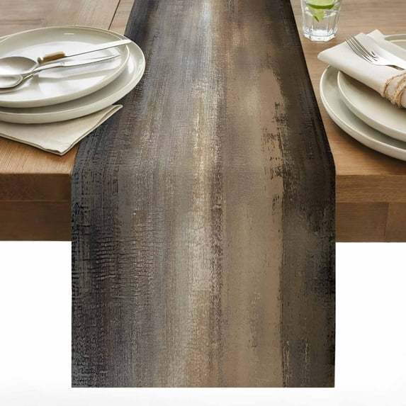 Abstract Brown Mottled Table Runner 13x120 inch Retro Brown Gradient ...