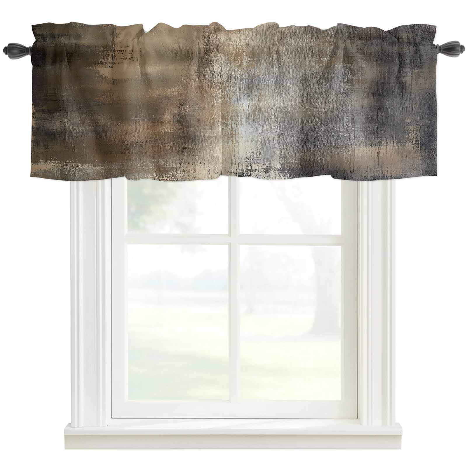 Abstract Brown Mottled Valances for Windows Retro Brown Gradient Art ...