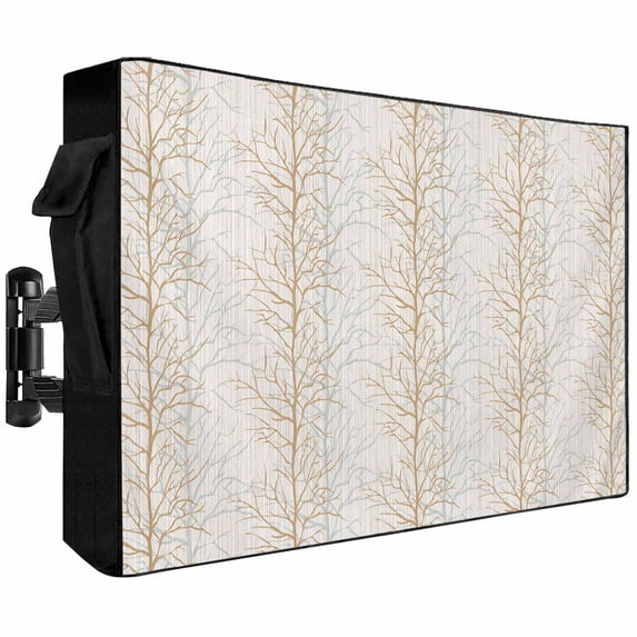 Abstract Brown Outdoor TV Cover 52 to 55 inch Tree Branch Pattern ...