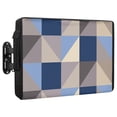 Abstract Brown Outdoor TV Cover 70 to 75 Inch Blue Triangle Geometric ...