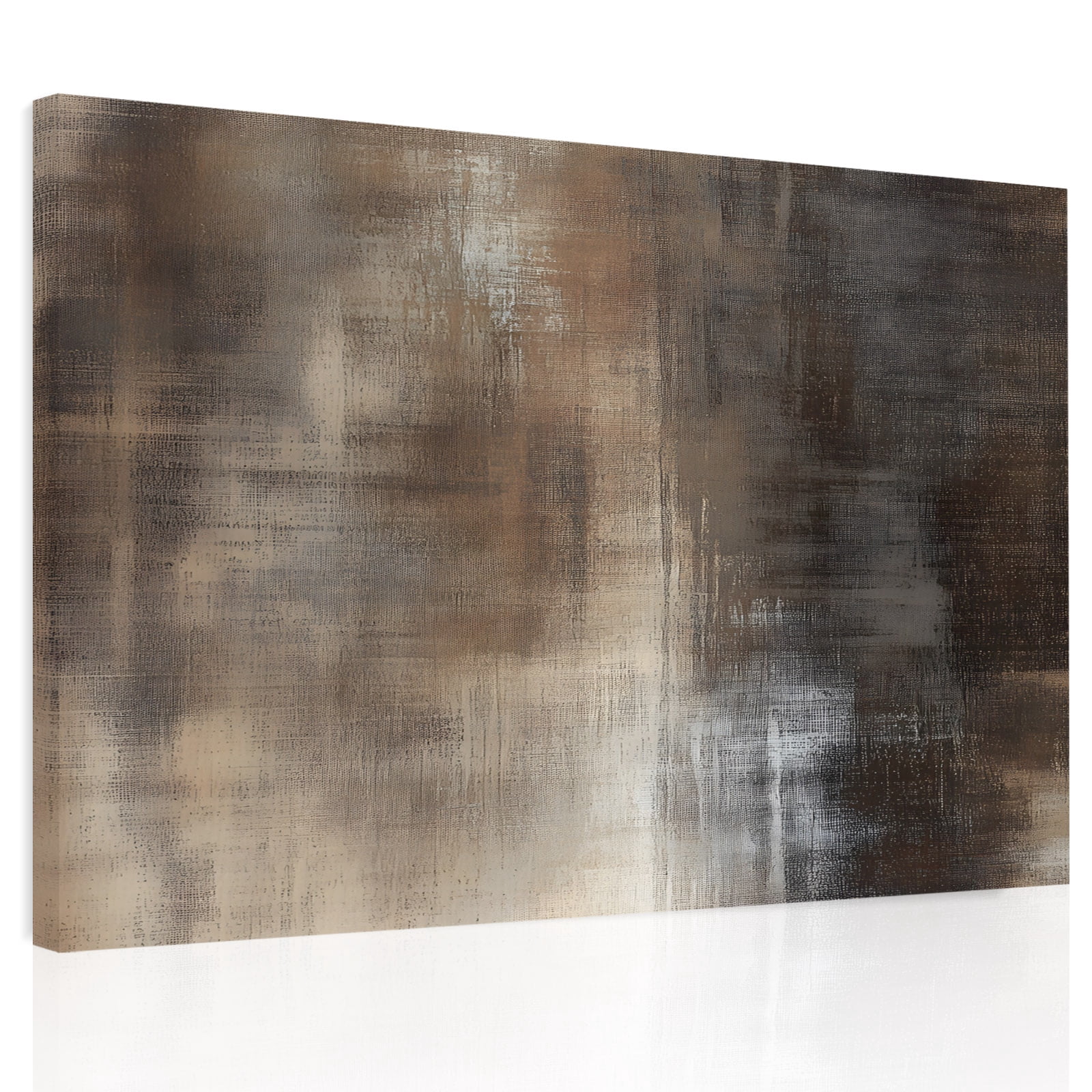 Abstract Brown Paint Canvas Print Wall Art, Vintage Gradient Mottled ...