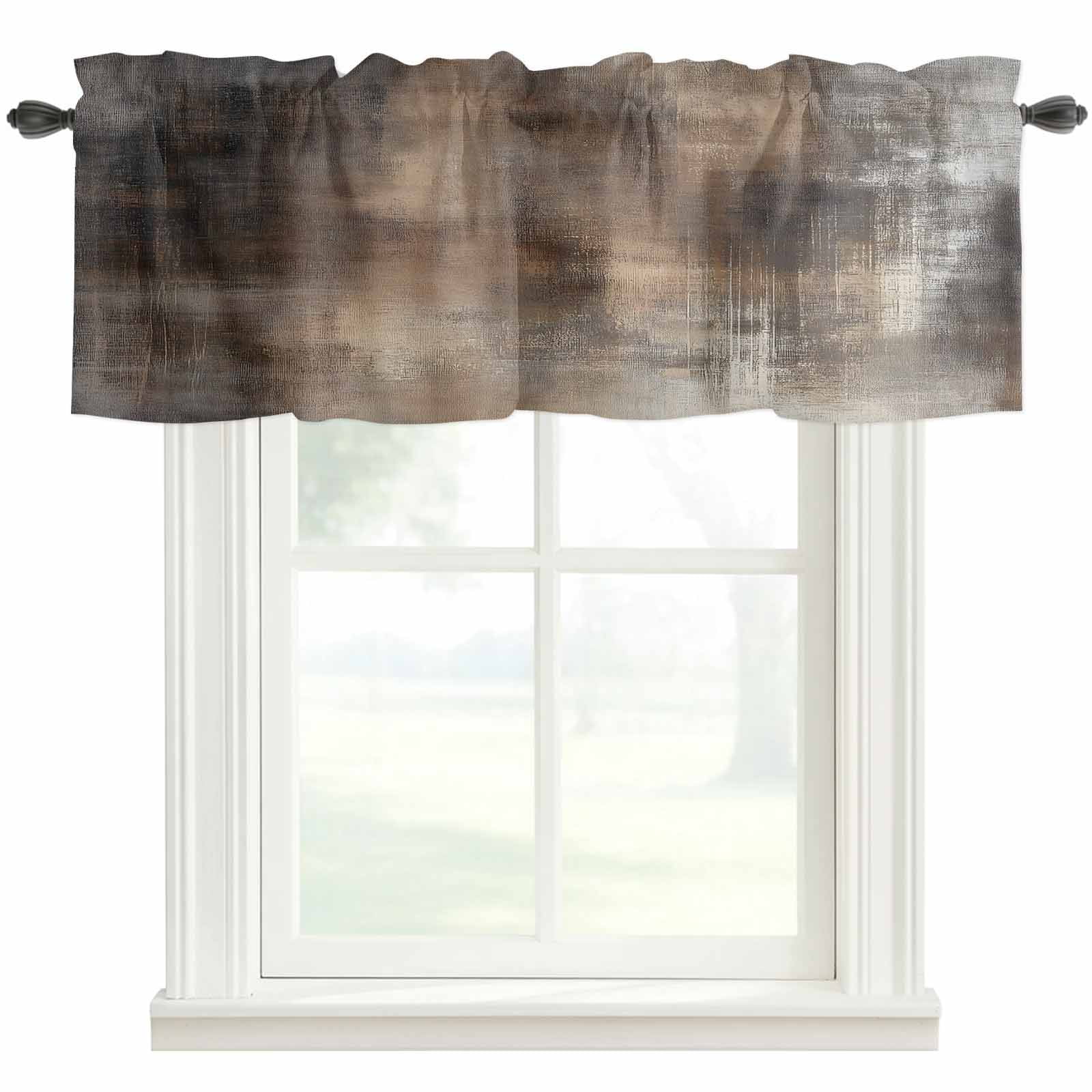 Abstract Brown Paint Valances for Windows Vintage Beige Gradient ...