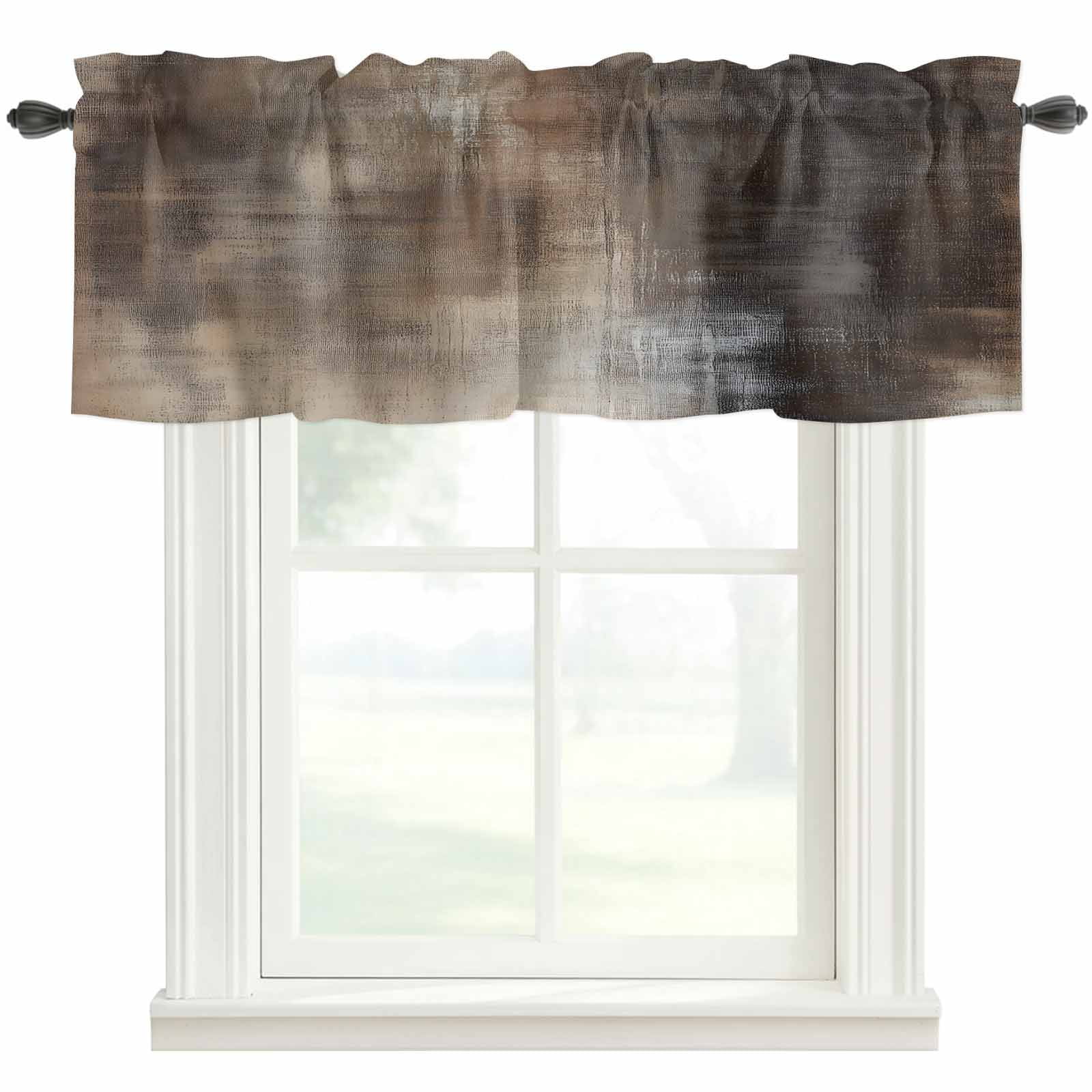 Abstract Brown Paint Valances for Windows Vintage Gradient Mottled Art ...