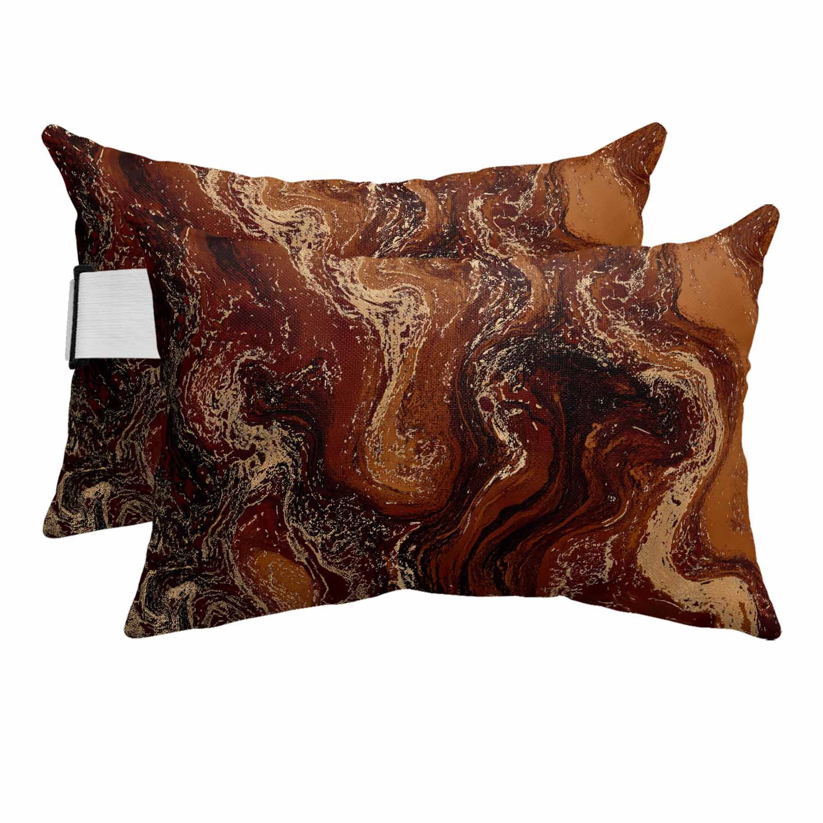 Abstract Brown Red Marble Texture Outdoor Pillow for Chaise Lounge ...