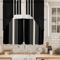 Abstract Brown Striped Swag Curtains Valance and Tier Set, Simple Black ...