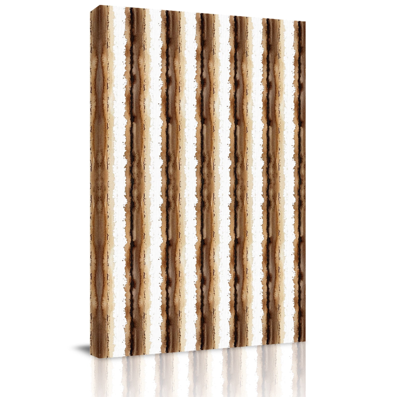Abstract Brown Stripes Canvas Wall Art for Living Room, Dreamy Brown ...