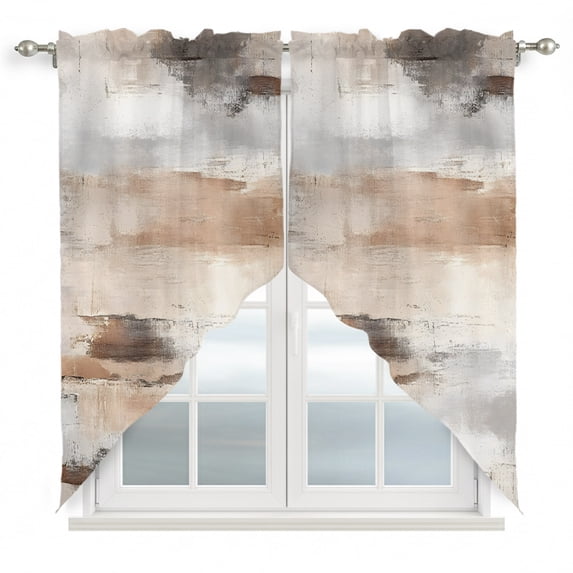 Abstract Brown Swag Valances for Windows 45 inches Long, Gradient ...