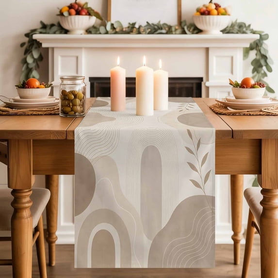 Abstract Brown Table Runner 18x72 Inch Boho Botanical Rustic Branch ...