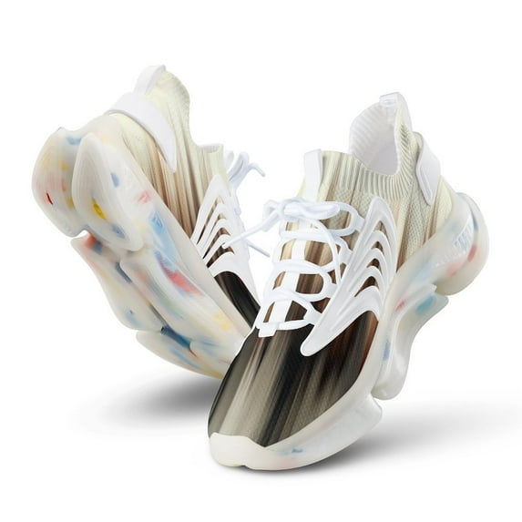 Abstract Brown Vertical Texture Art Walking Shoes for Men Woman ...