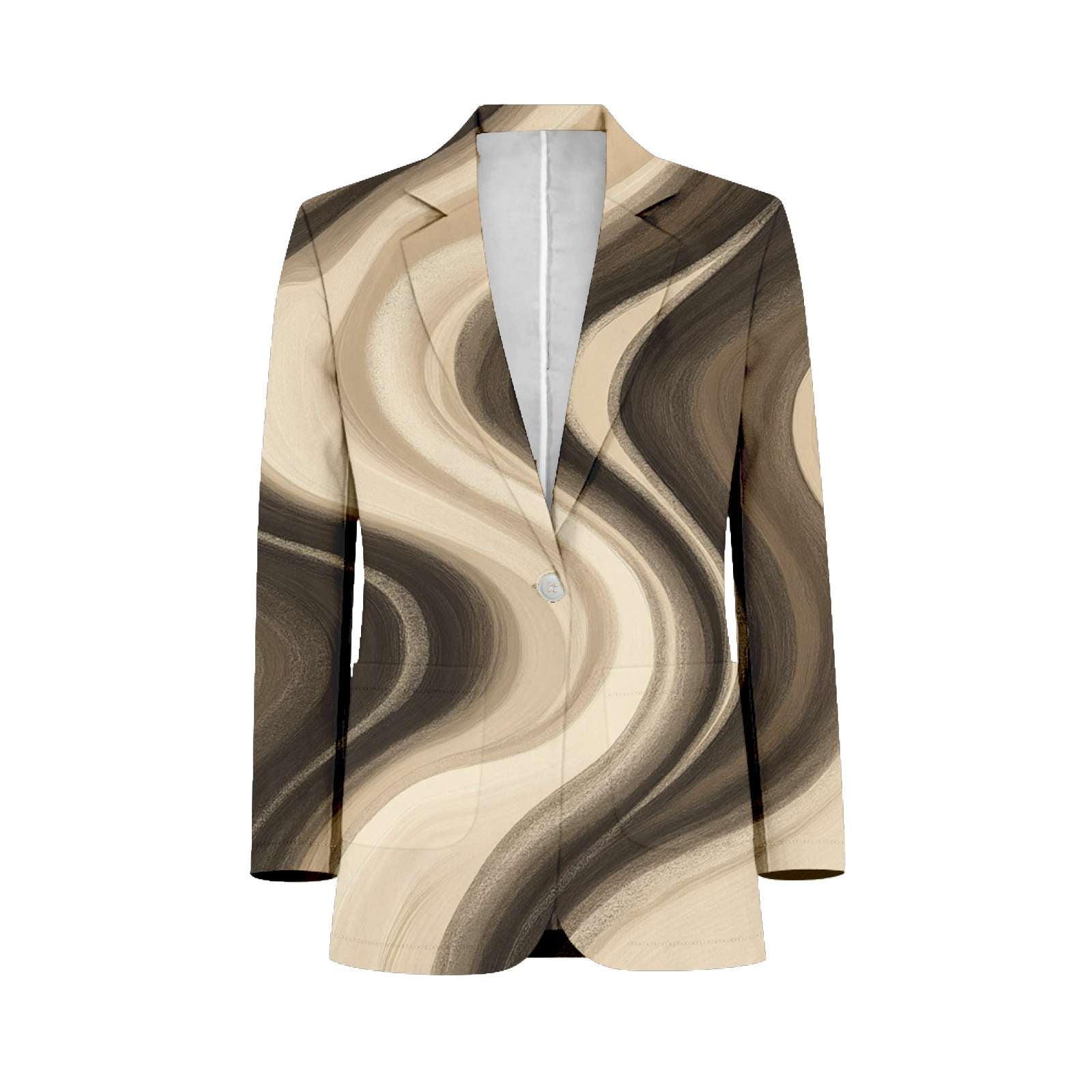 Abstract Brown Wave Pattern Customized Men's Suits full man Shawl ...