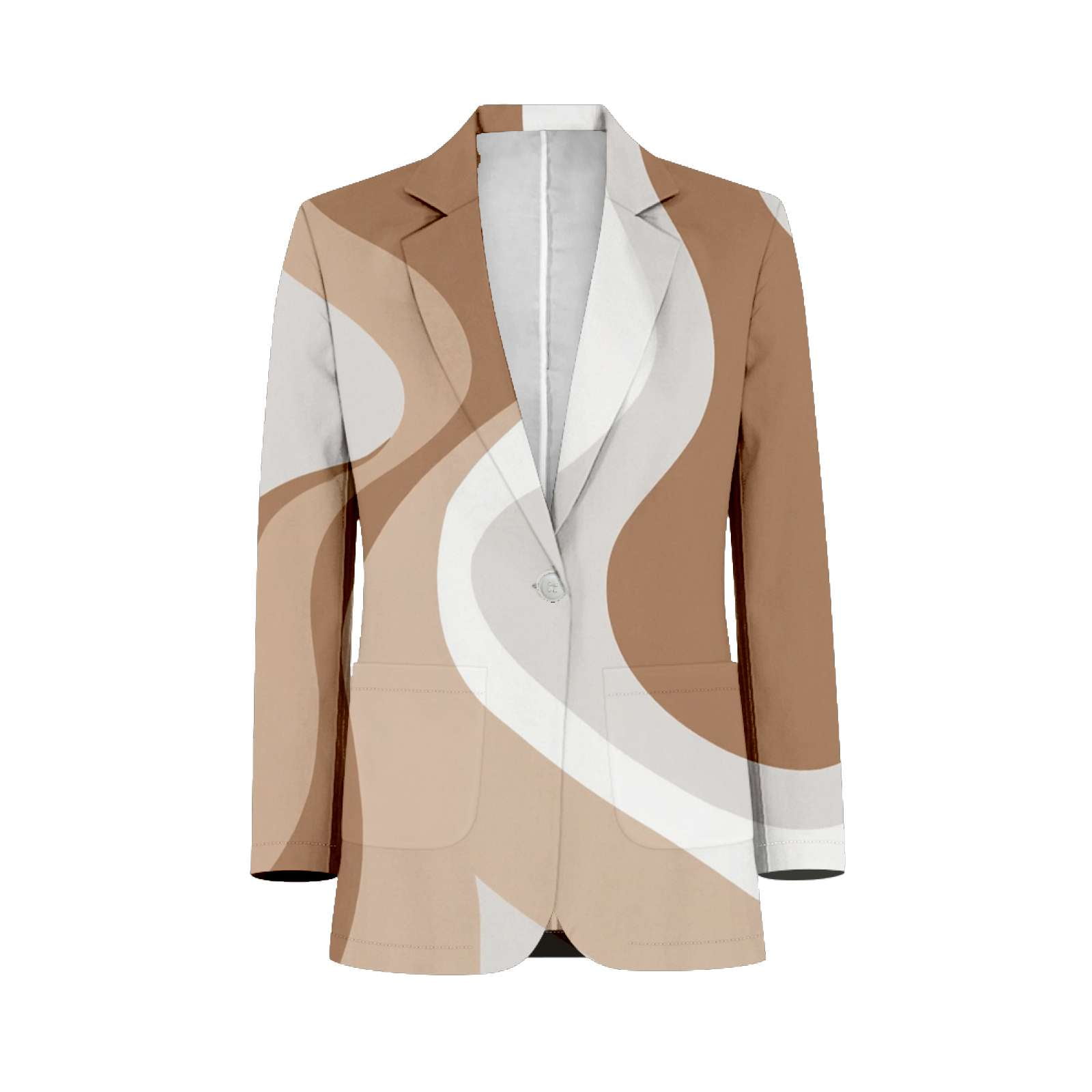 Abstract Brown Wavy Design Art Men Blazers Slim Clothing Summer Jacket ...