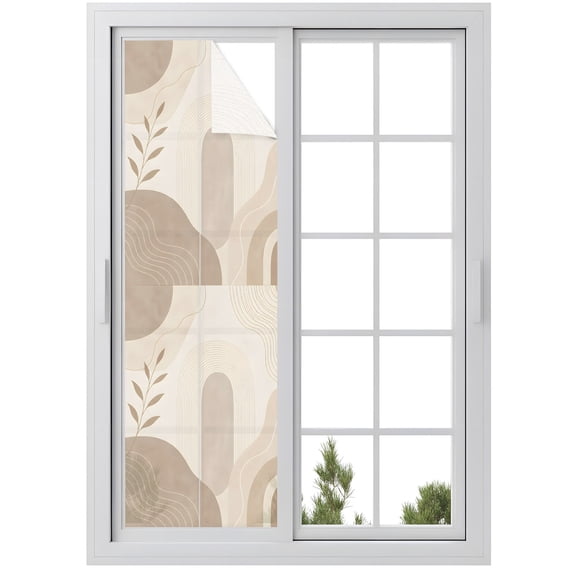 Abstract Brown Window Privacy Film Boho Botanical Rustic Branch ...