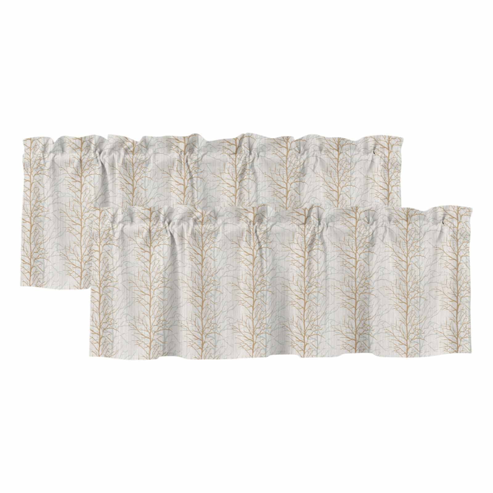 Abstract Brown Window Valance, Tree Branch Pattern 2 Pack Decorative ...