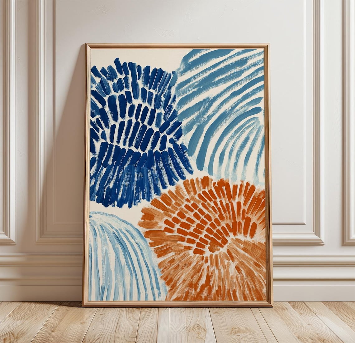 Abstract Brush Stroke Poster Modern Wall Art Minimalist Color Block ...