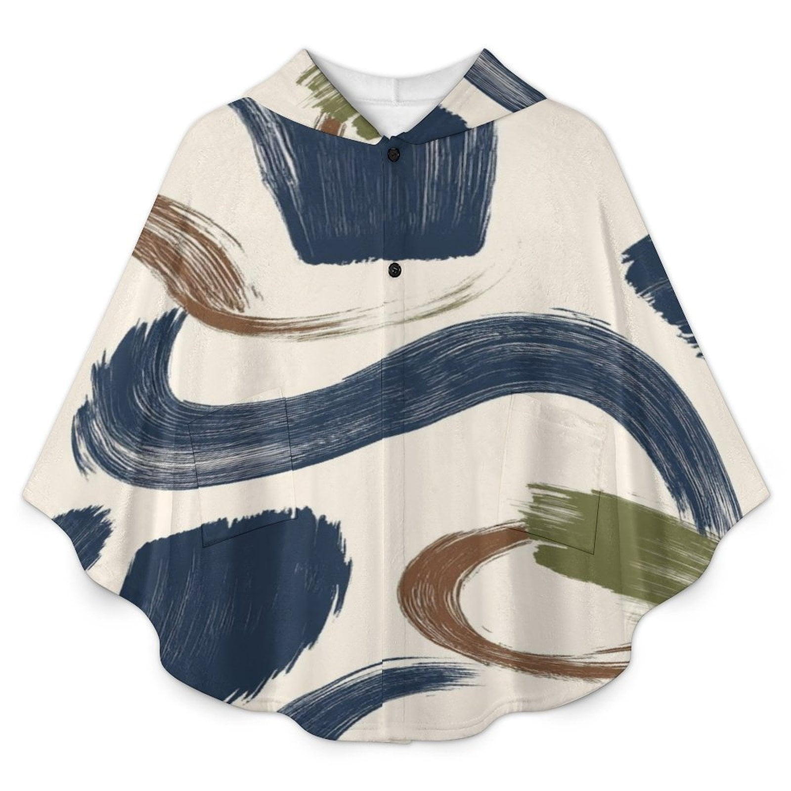 Abstract Brushstroke Pattern Design Blanket Oversized Wearable Hooded ...