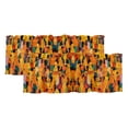 Abstract Brushstrokes 2 Panels Kitchen Valance, Modern Colorful Color ...