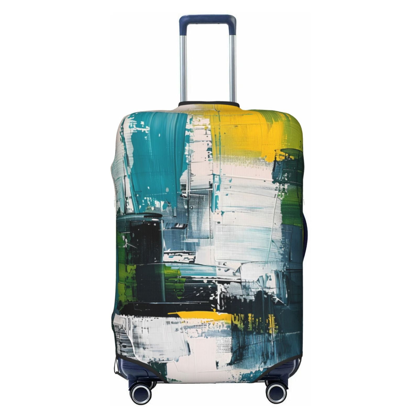 Abstract Brushstrokes Green Blue Luggage Cover, Suitcase Cover for ...