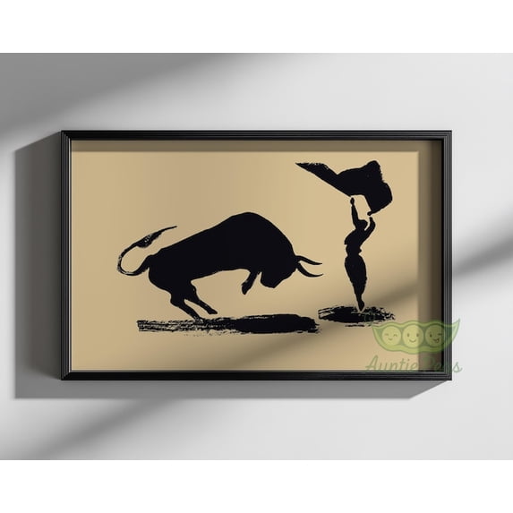 Abstract Bull And Matador Wall Art Print, Unframed Paper Poster 24x36in ...