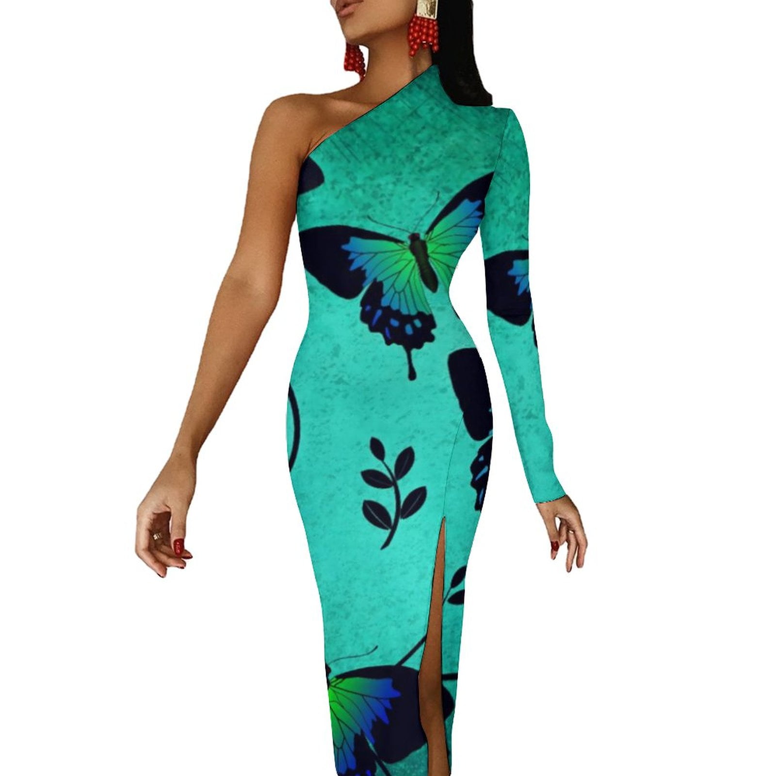Abstract Butterfly Bodycon Dress Summer Fantasy Fractal Art Pretty High ...