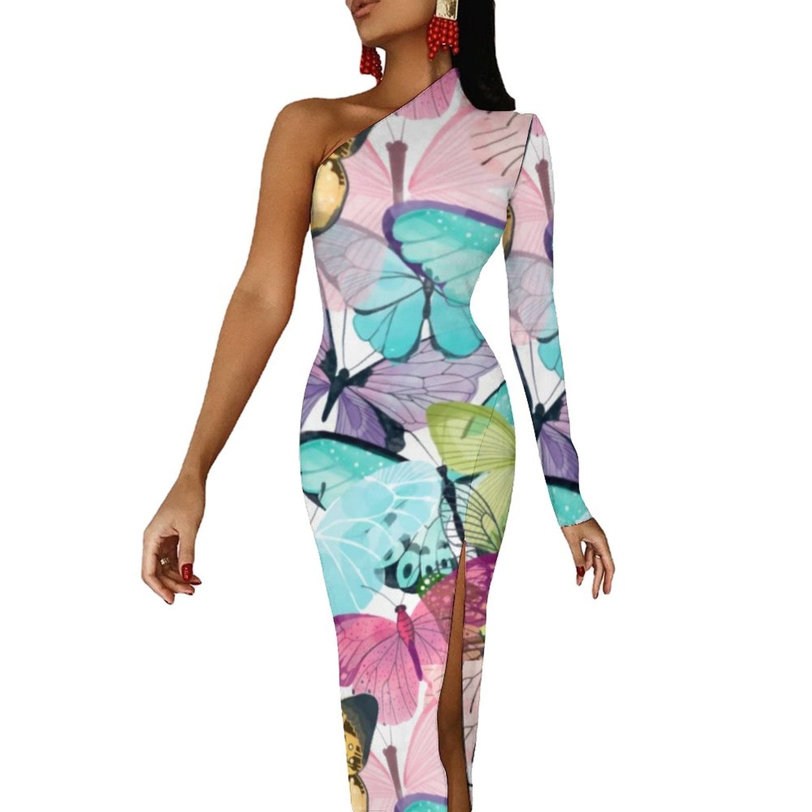 Abstract Butterfly Bodycon Dress Summer Fantasy Fractal Art Pretty High ...