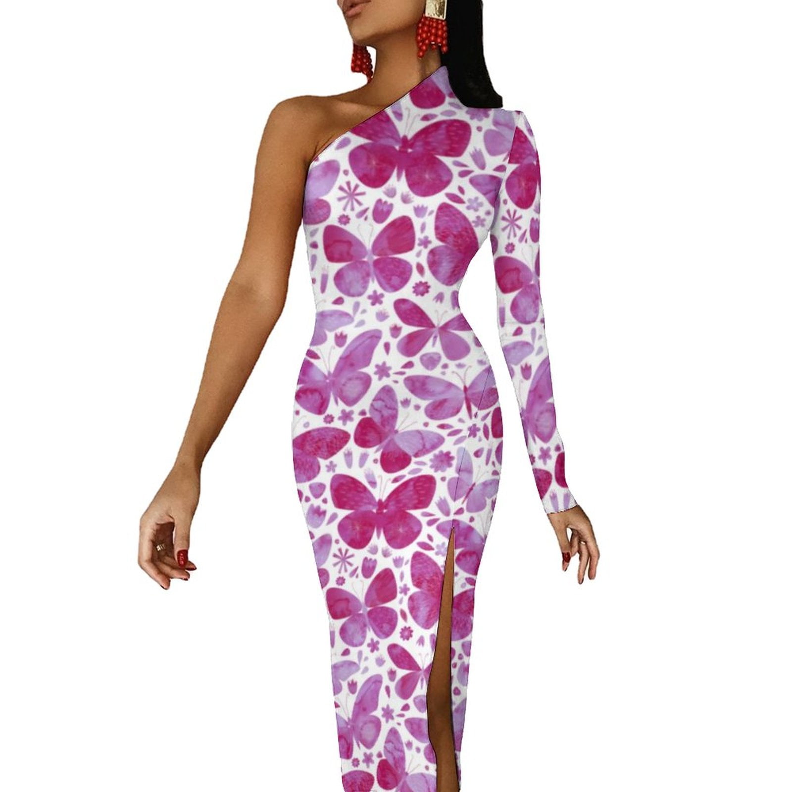 Abstract Butterfly Bodycon Dress Summer Fantasy Fractal Art Pretty High ...