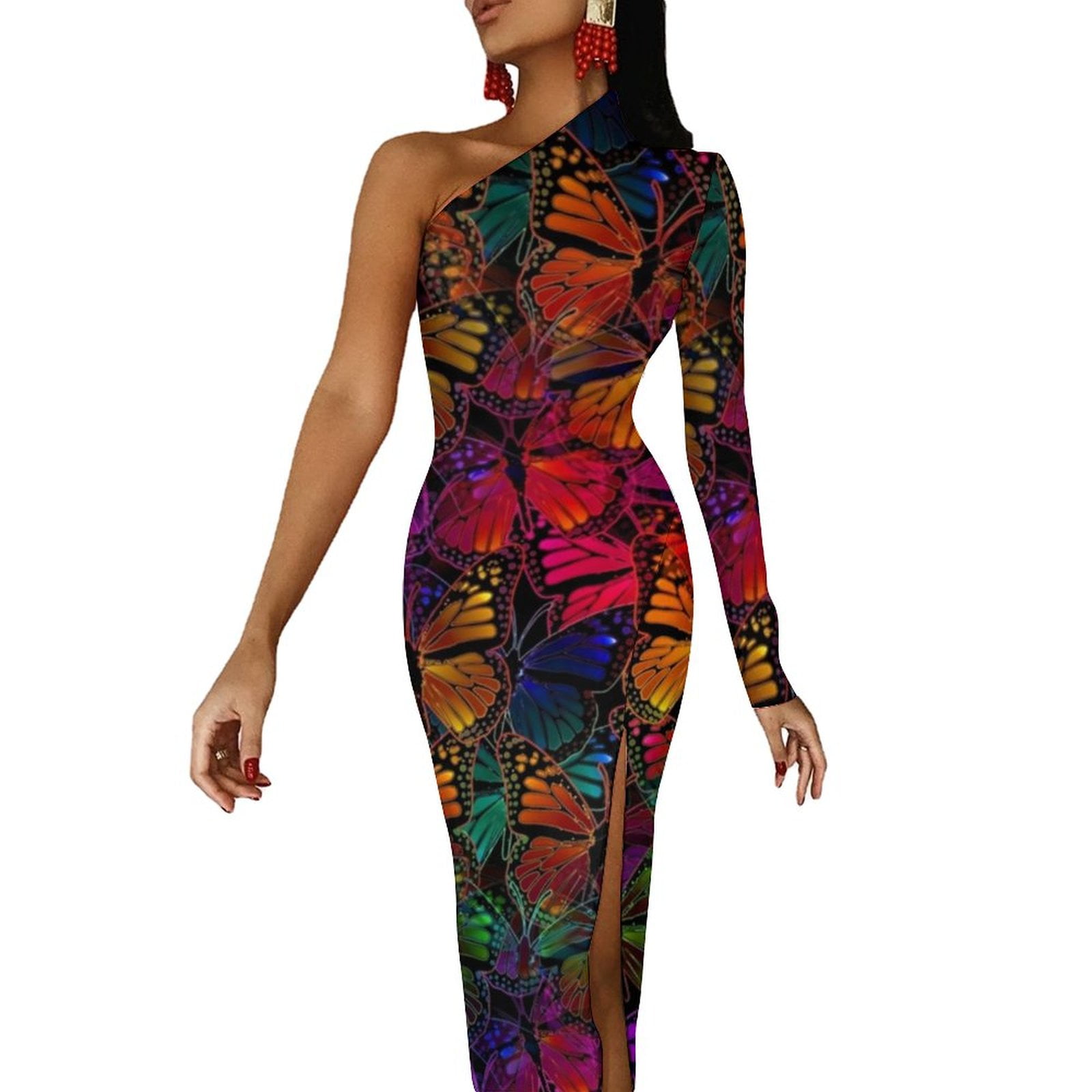 Abstract Butterfly Bodycon Dress Summer Fantasy Fractal Art Pretty High ...
