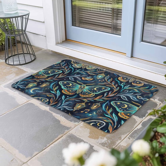 Abstract Butterfly Door Mat Indoor Outdoor,Botanical Watercolor Moon ...