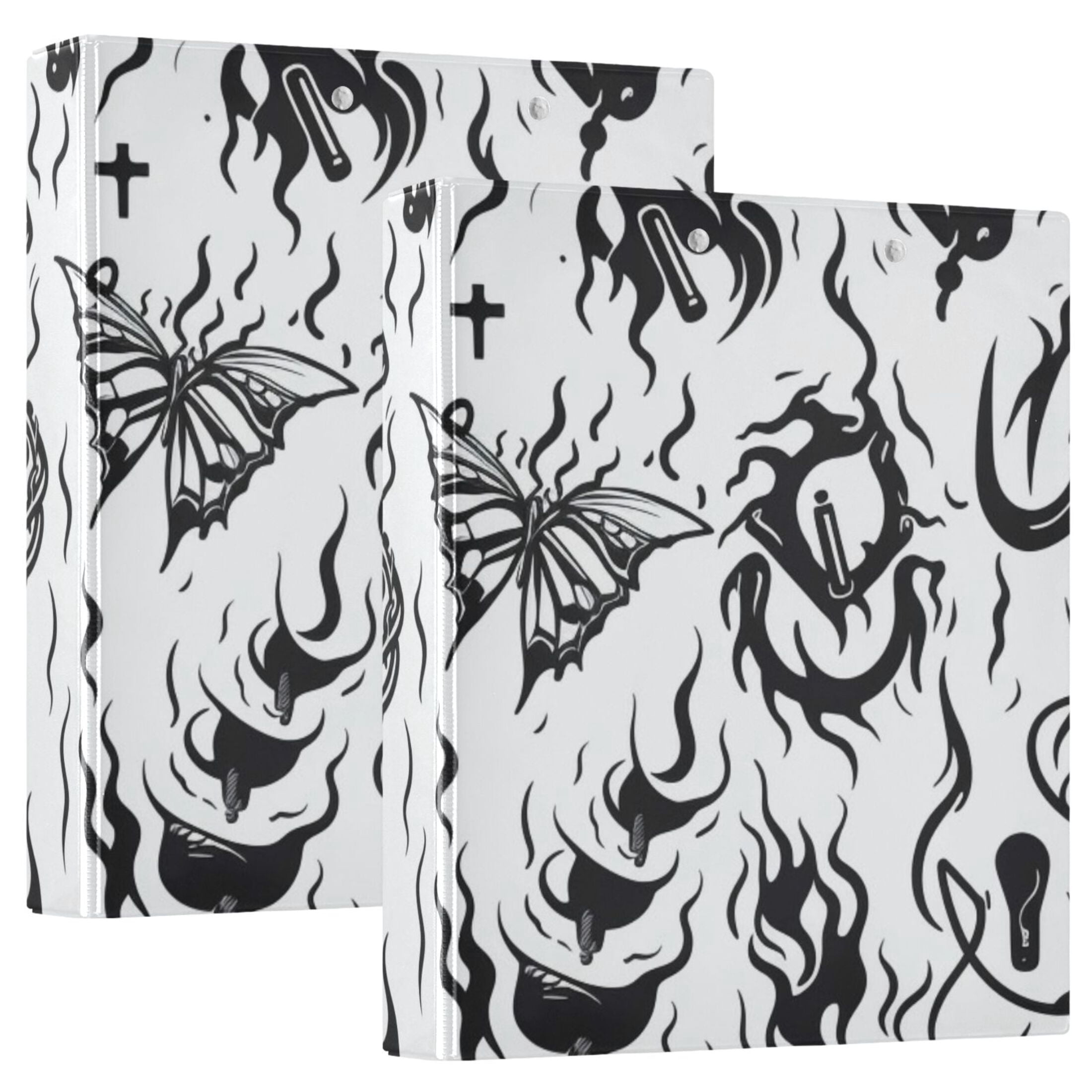 Abstract Butterfly Hardcover 3 Ring Binder 1.5 inch Round Rings with ...