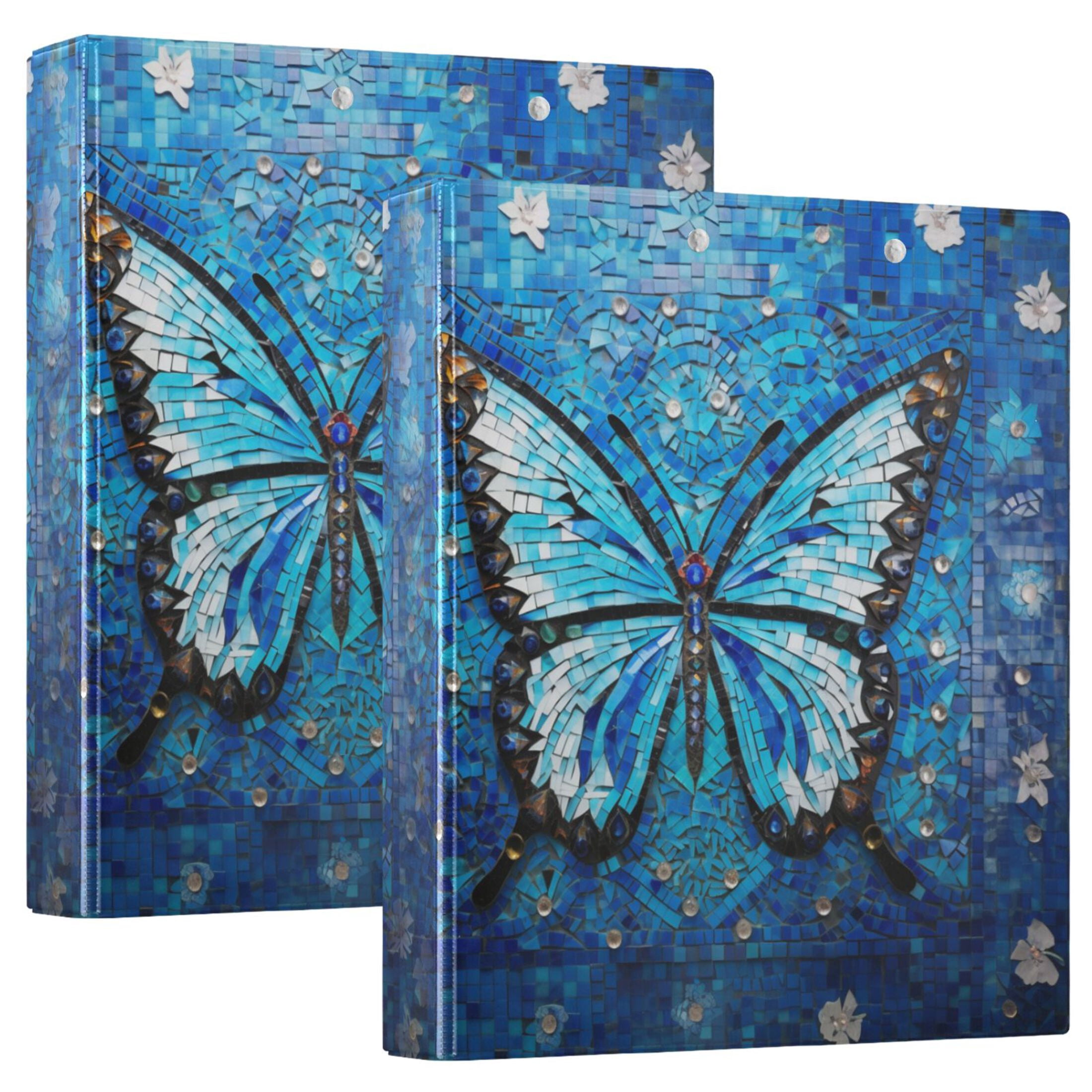 Abstract Butterfly Paint Hardcover 3 Ring Binder 1.5 inch Round Rings ...