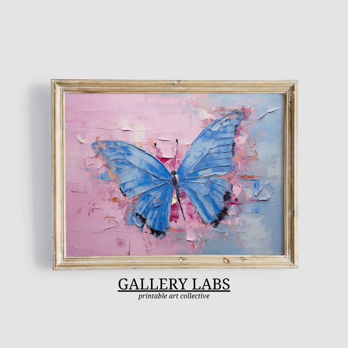 Abstract Butterfly Painting Able Girly Dorm Decor Wall Art Pink ...