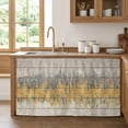 Abstract Cabinet Curtains 28" W x 51" L Yellow Grey Graffiti Silhouette ...