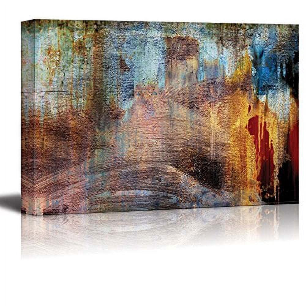 Abstract Canvas Art - Splatter Color with Rusty Texture - Giclee Print ...