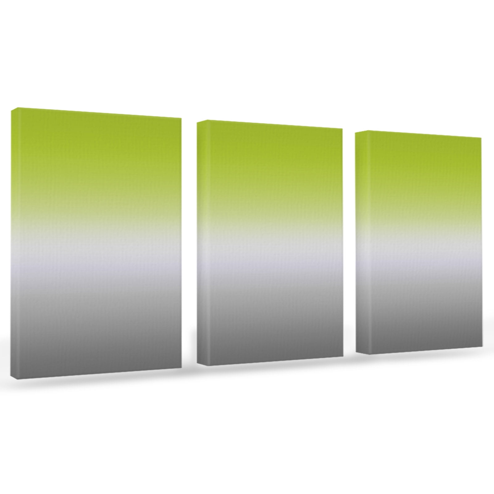 Abstract Canvas Wall Art 3 Panels, Green Grey Gradient Modern Art ...