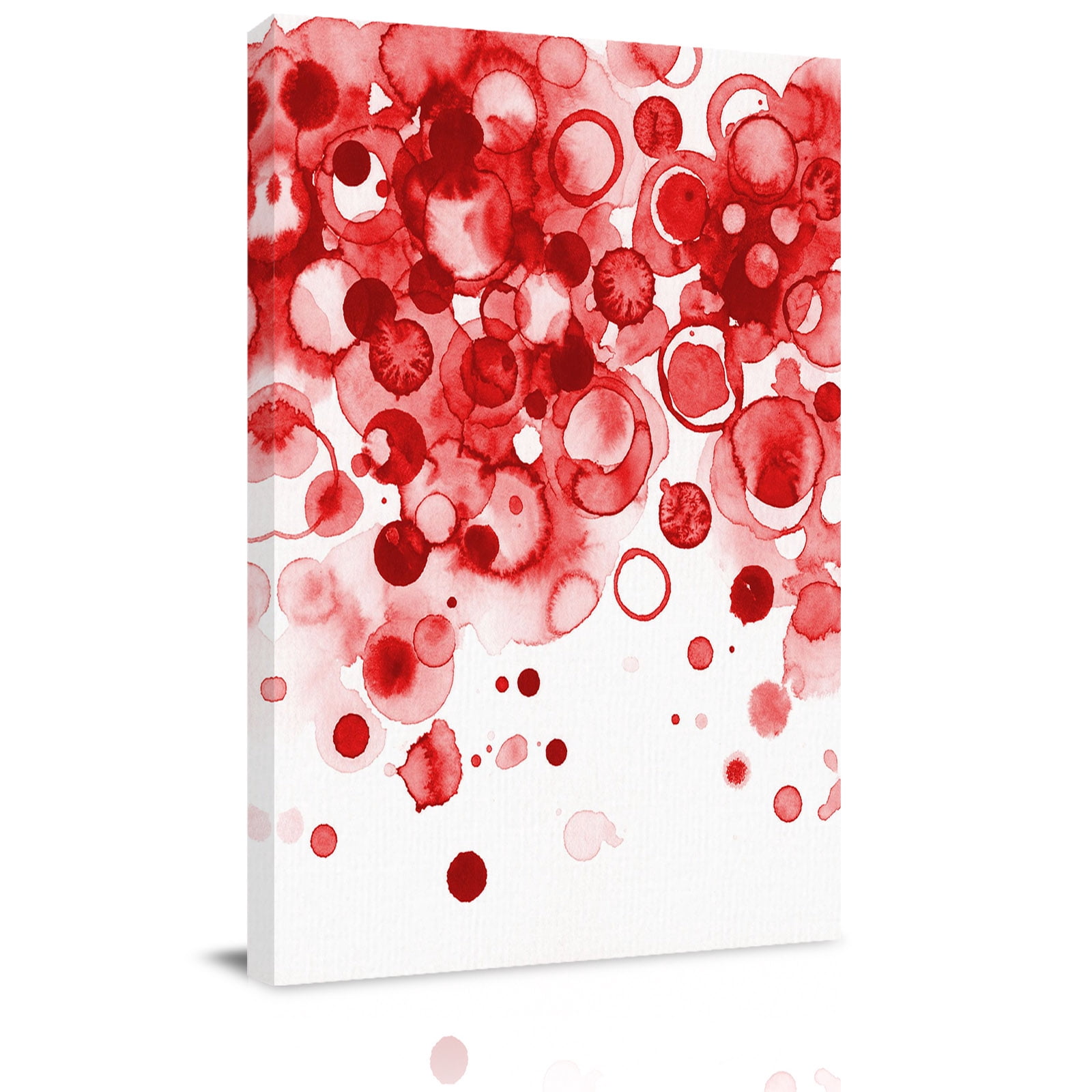 Abstract Canvas Wall Art for Living Room, Red Gradient Watercolors Ink ...