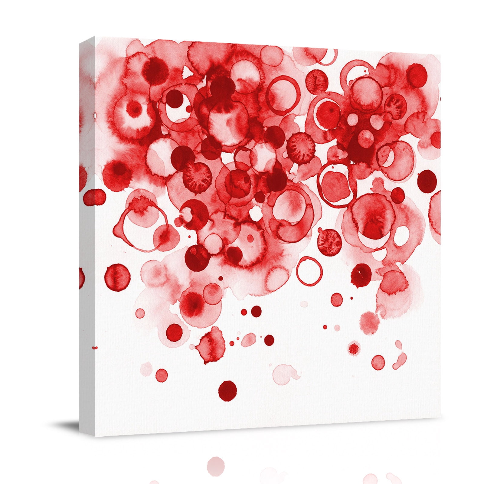 Abstract Canvas Wall Art for Living Room, Red Gradient Watercolors Ink ...
